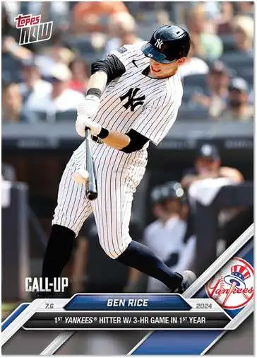 MLB New York Yankees 2024 NOW Baseball Single Card Ben Rice 388 Rookie ...