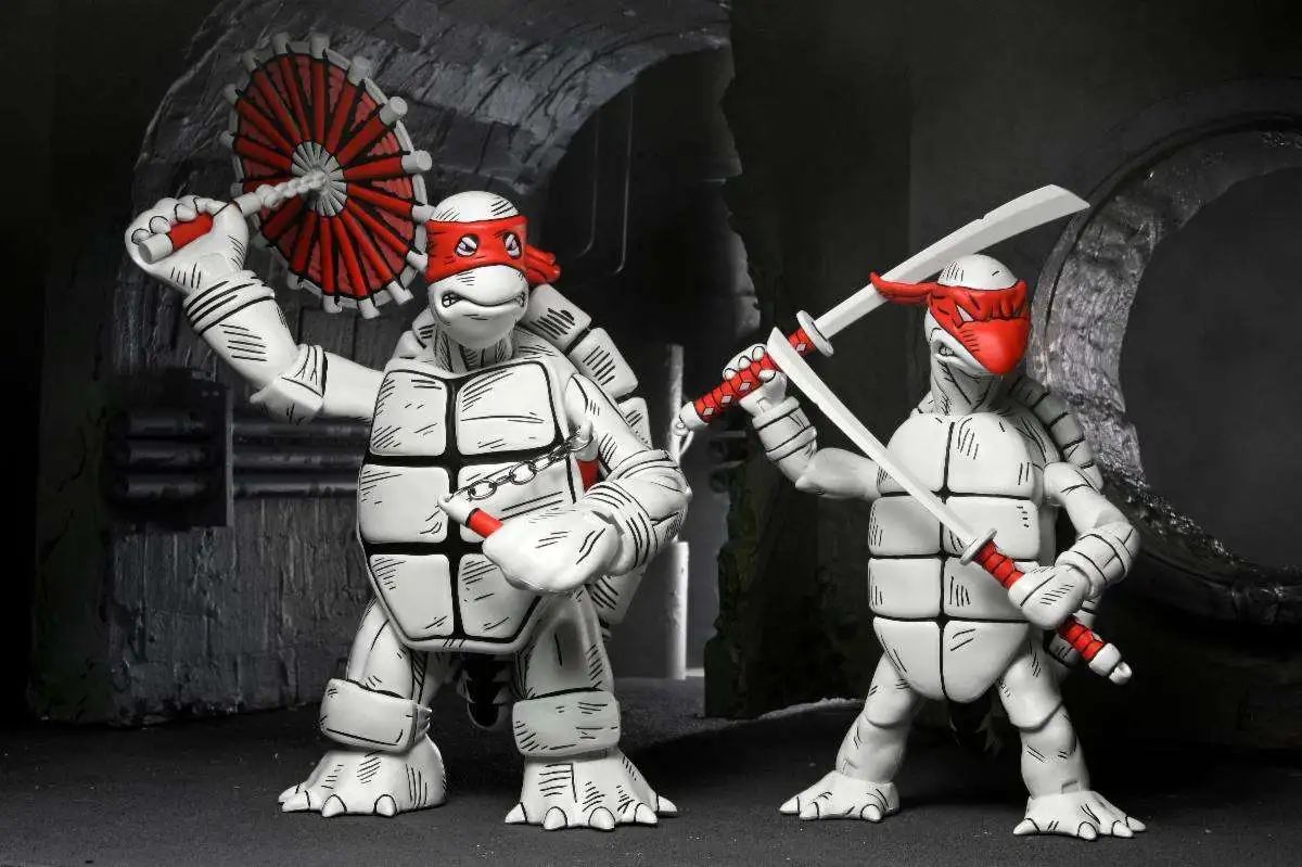 NECA Teenage Mutant Ninja Turtles Mirage Comics First Sketch Turtles 7 Action Figure 2-Pack ...