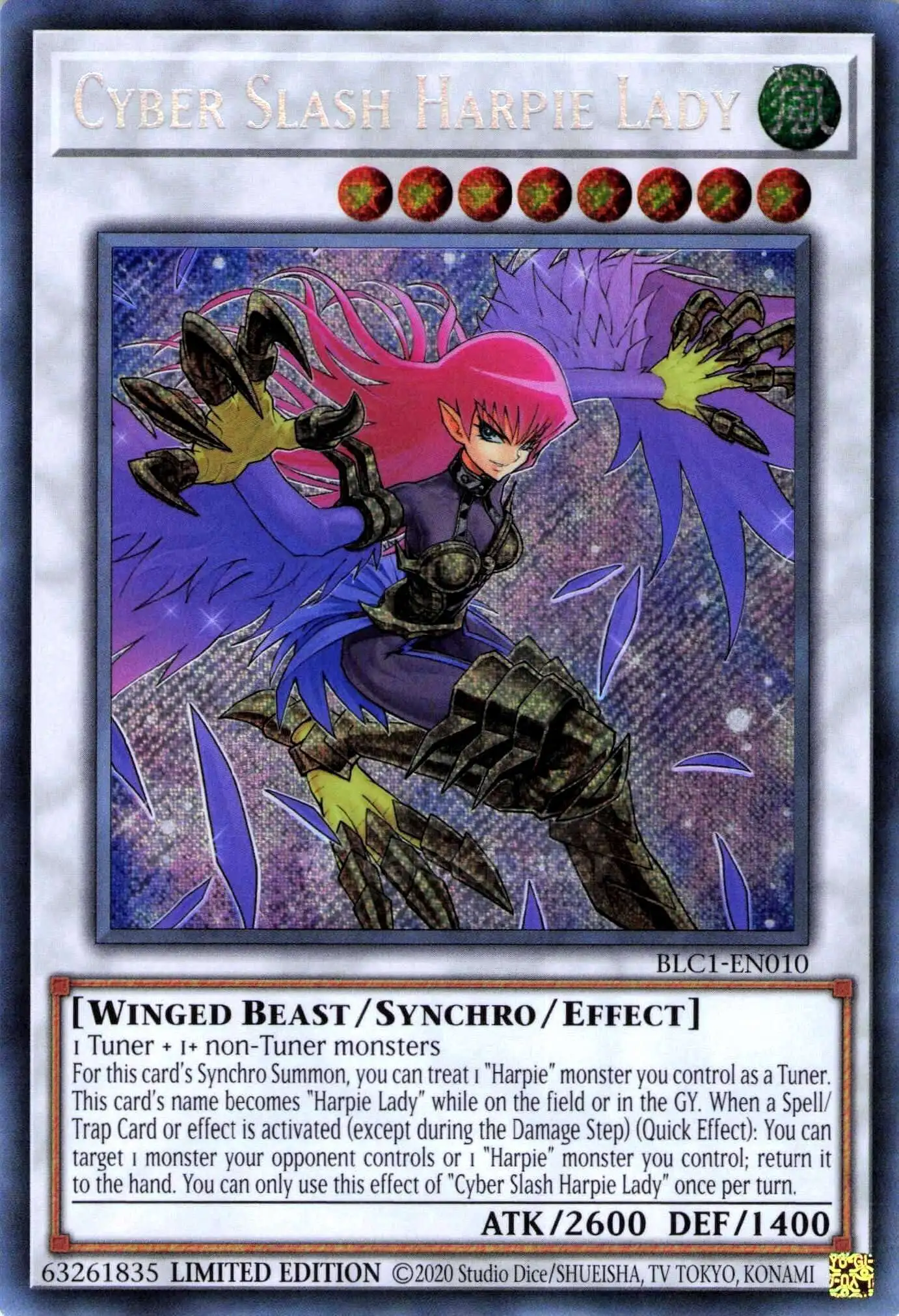 YuGiOh Trading Card Game Battles of Legend Chapter 1 Single Card Secret Rare Cyber Slash Harpie ...