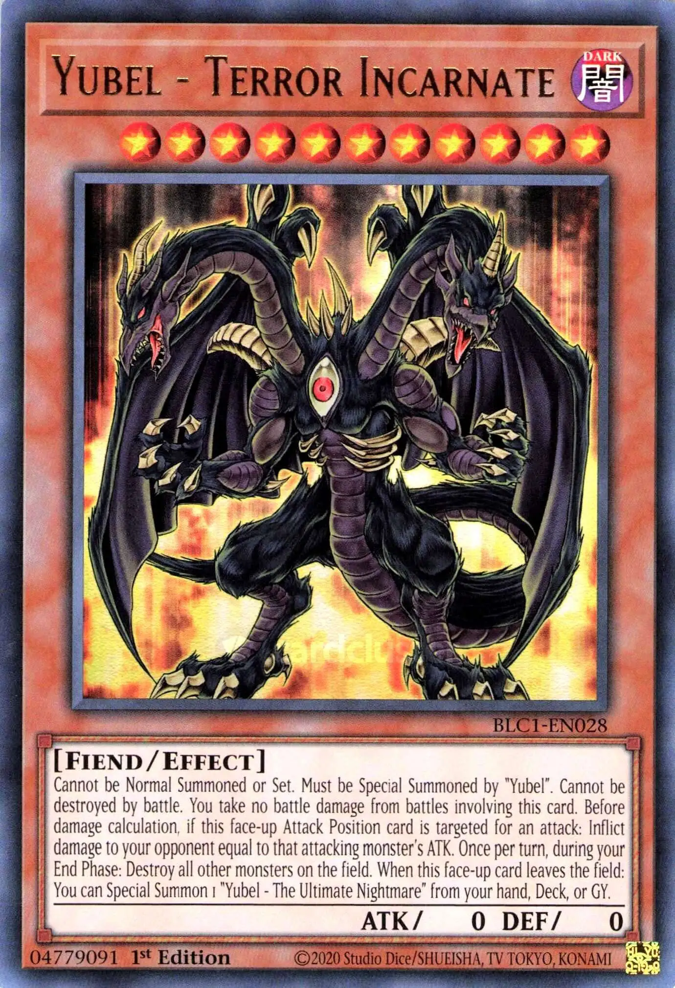 YuGiOh Trading Card Game Battles of Legend Chapter 1 Single Card Ultra Rare Yubel - Terror ...