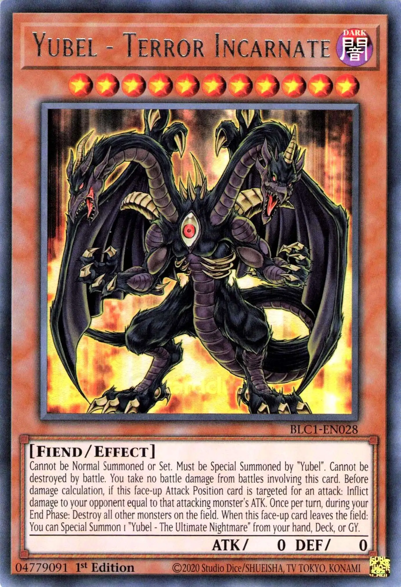 YuGiOh Trading Card Game Battles of Legend Chapter 1 Single Card Ultra Rare Yubel - Terror ...