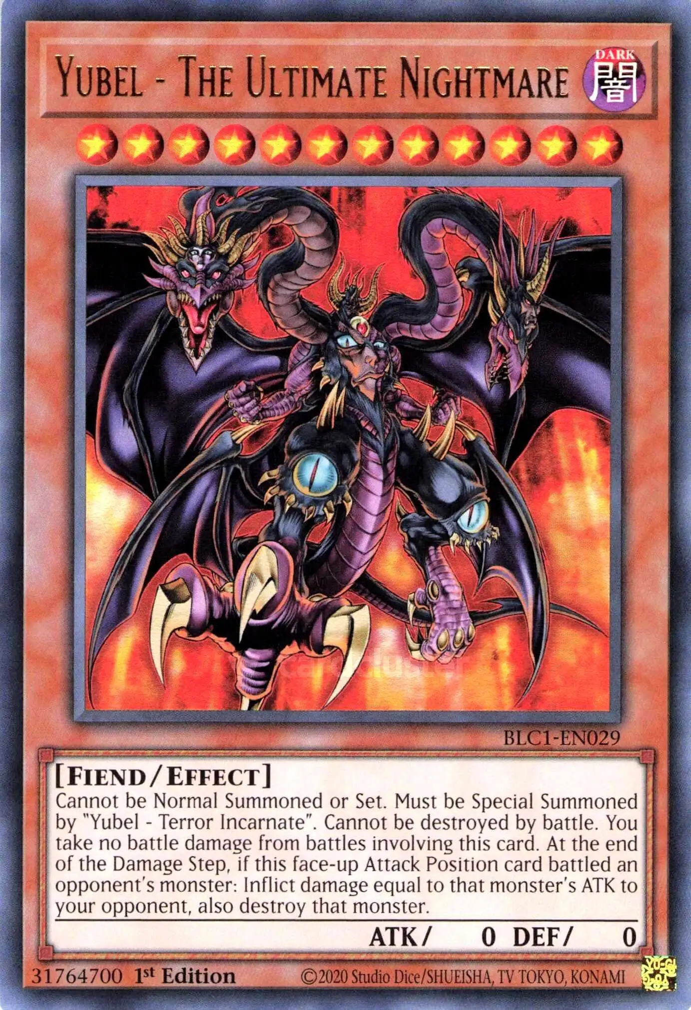 YuGiOh Trading Card Game Battles of Legend Chapter 1 Single Card Ultra Rare Yubel - The Ultimate ...