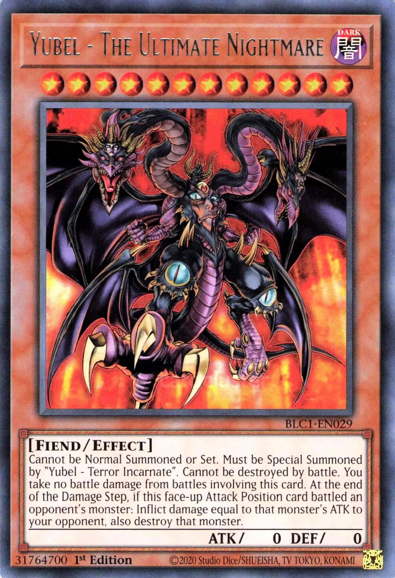 YuGiOh Trading Card Game Battles of Legend Chapter 1 Single Card Ultra Rare Yubel - The Ultimate ...