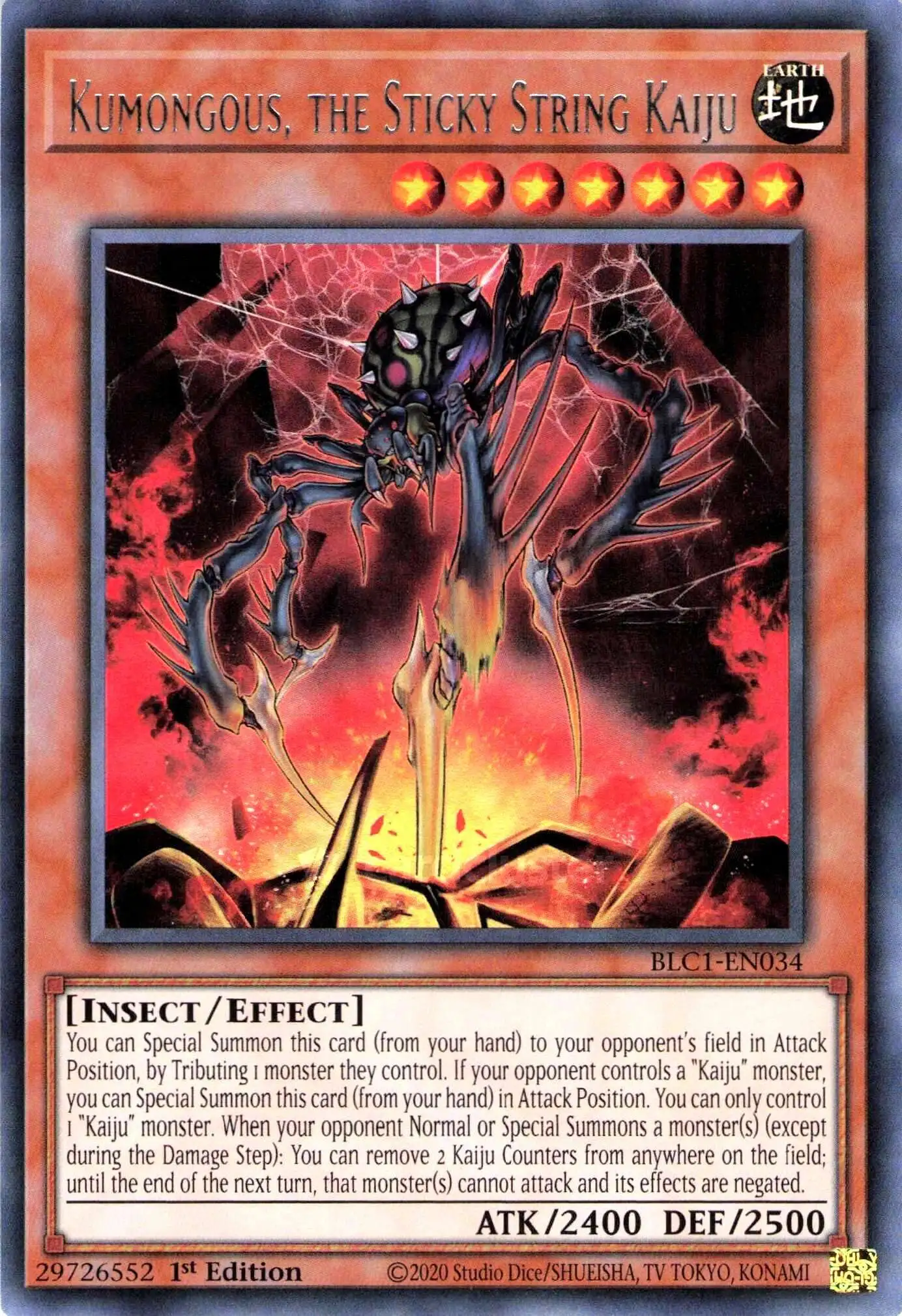 YuGiOh Trading Card Game Battles of Legend Chapter 1 Single Card Ultra Rare Kumongous, the ...