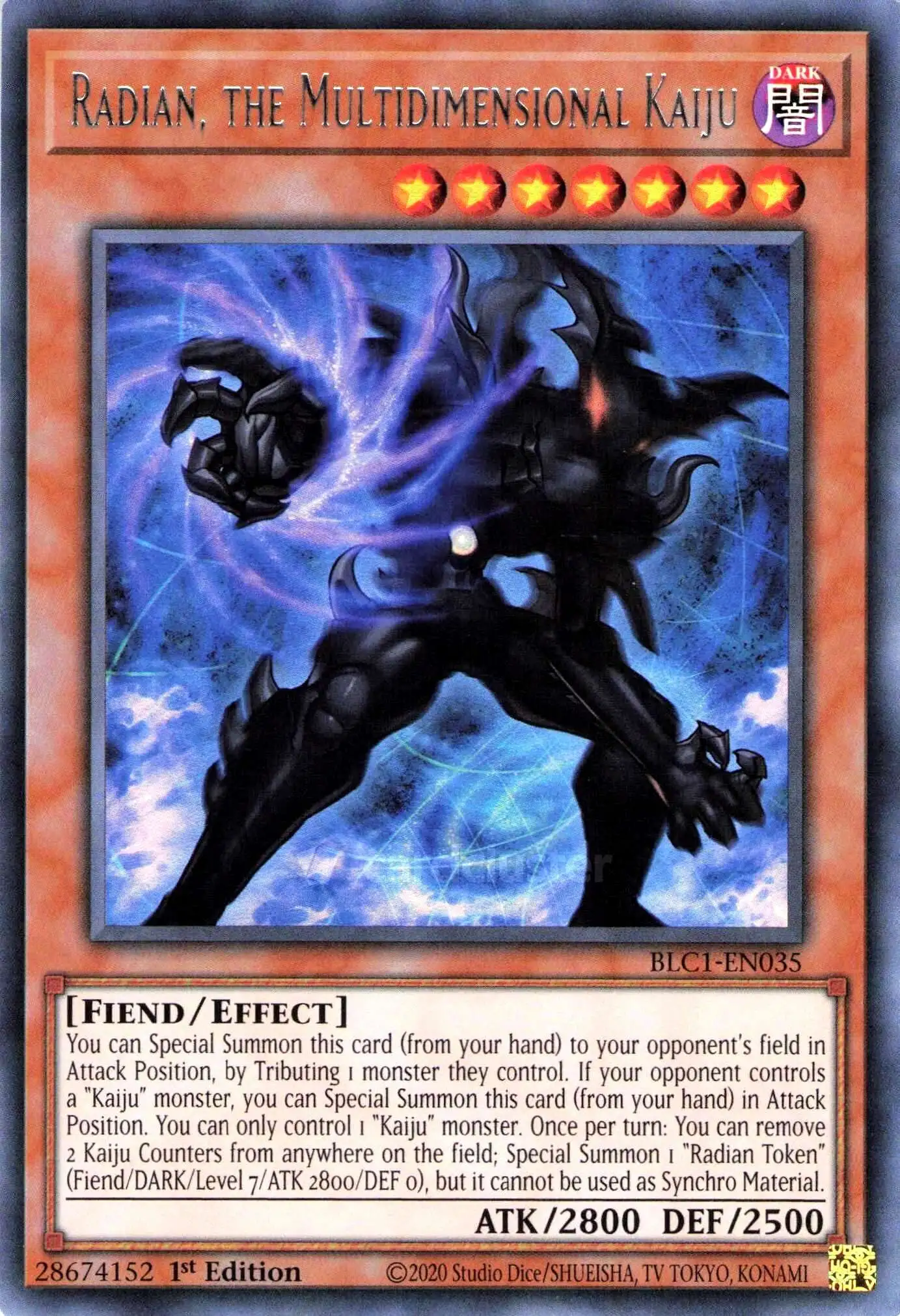 YuGiOh Trading Card Game Battles of Legend Chapter 1 Single Card Ultra Rare Radian, the ...