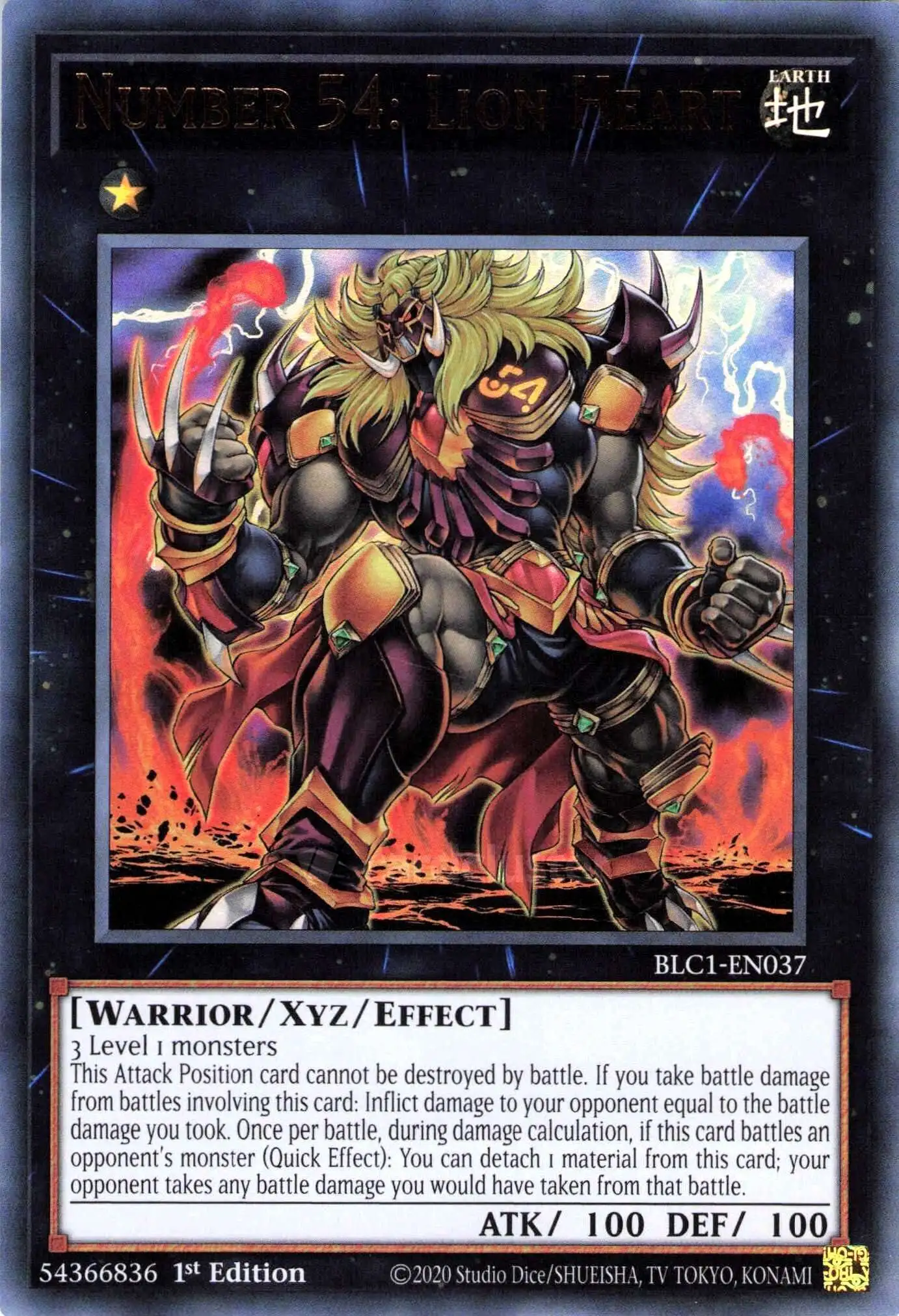 YuGiOh Trading Card Game Battles of Legend Chapter 1 Single Card Ultra Rare Number 54 Lion Heart ...