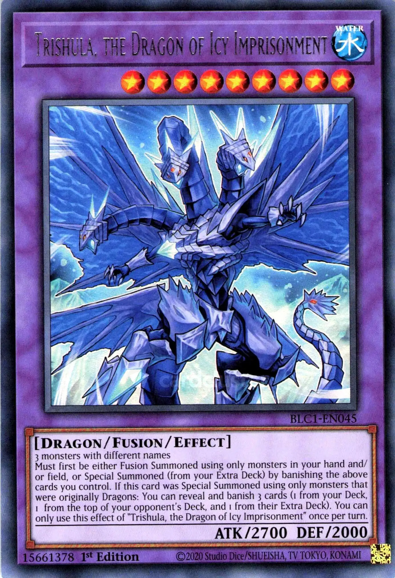 YuGiOh Trading Card Game Battles of Legend Chapter 1 Single Card Ultra Rare Trishula, the Dragon ...