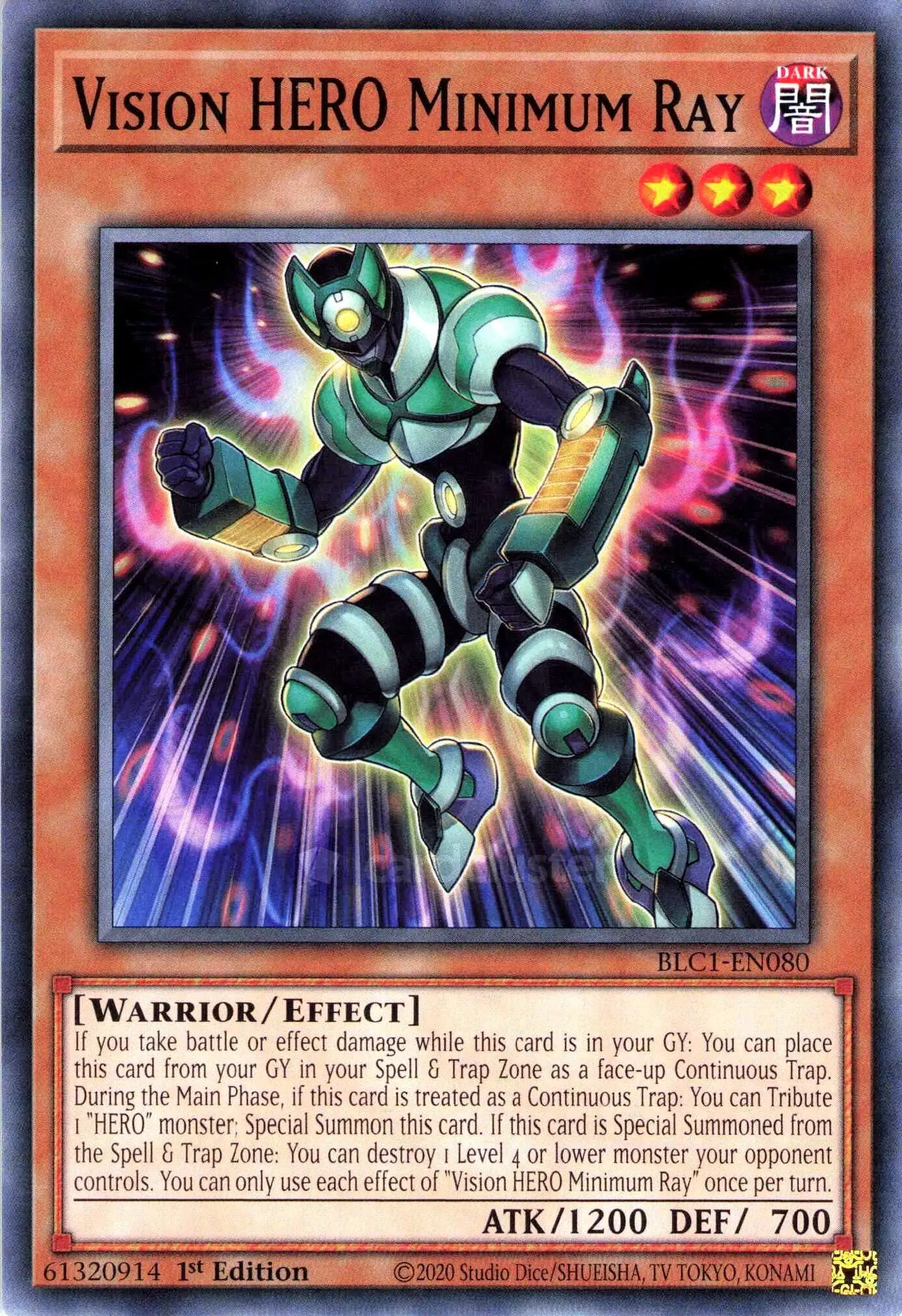 YuGiOh Trading Card Game Battles of Legend Chapter 1 Single Card Common Vision HERO Minimum Ray ...