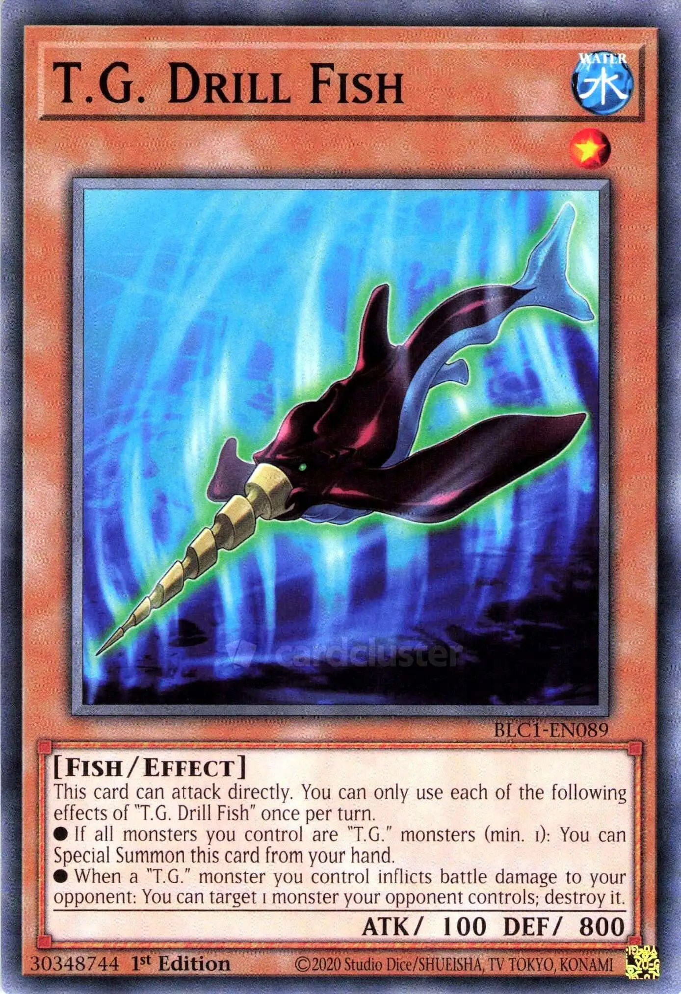 YuGiOh Trading Card Game Battles of Legend Chapter 1 Single Card Common T.G. Drill Fish BLC1 ...