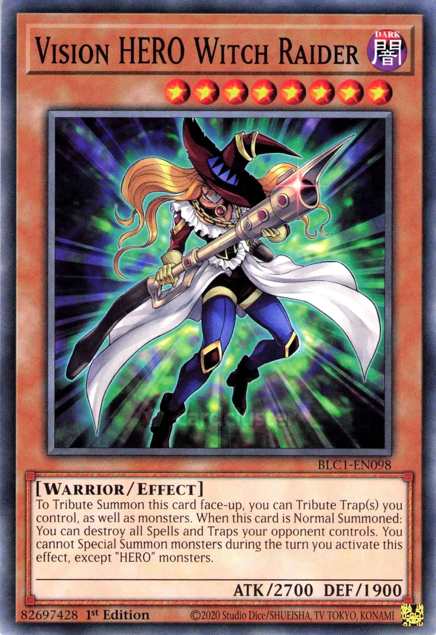 YuGiOh Trading Card Game Battles of Legend Chapter 1 Single Card Common Vision HERO Witch Raider ...