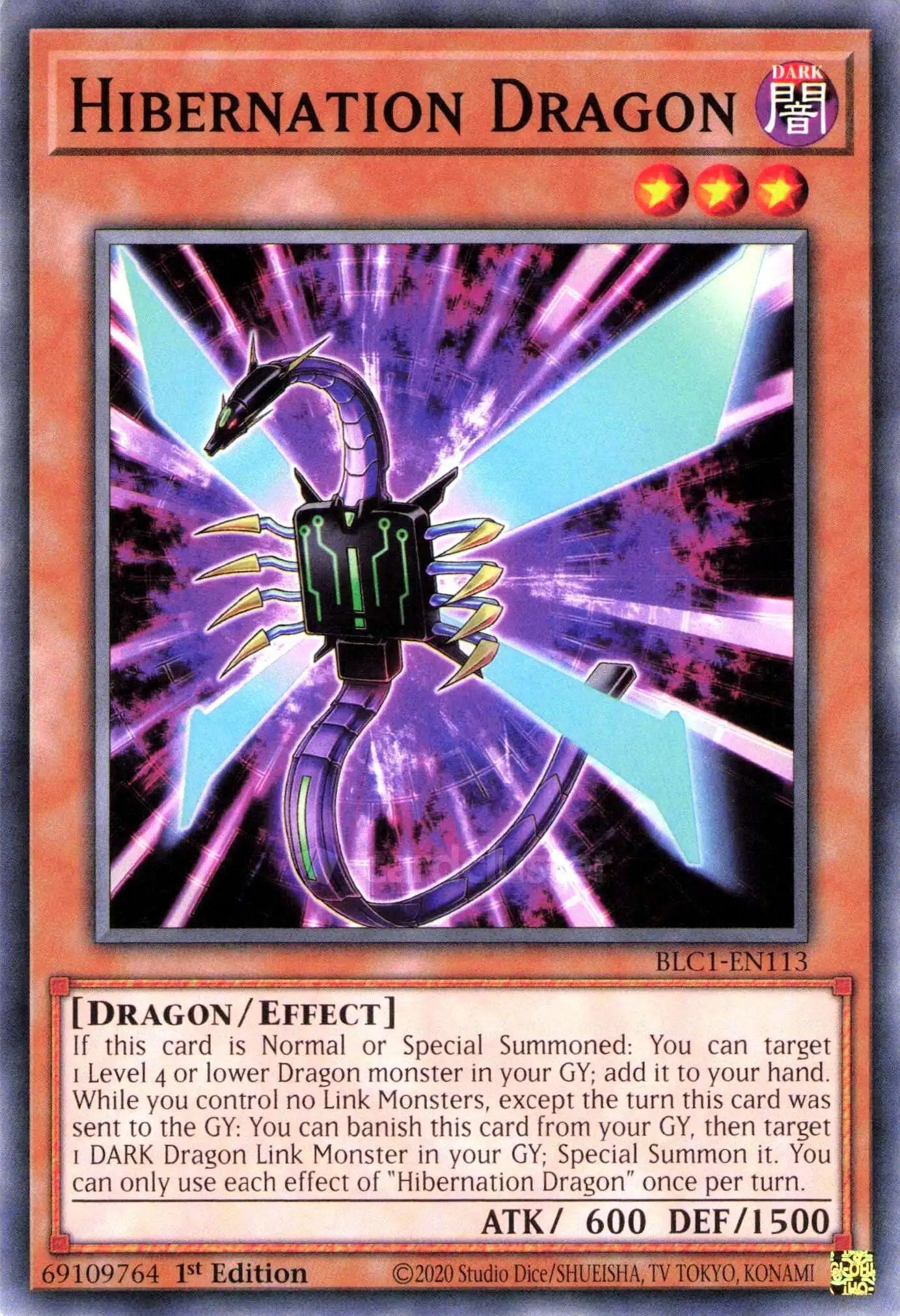 YuGiOh Trading Card Game Battles of Legend Chapter 1 Single Card Common Hibernation Dragon BLC1 ...