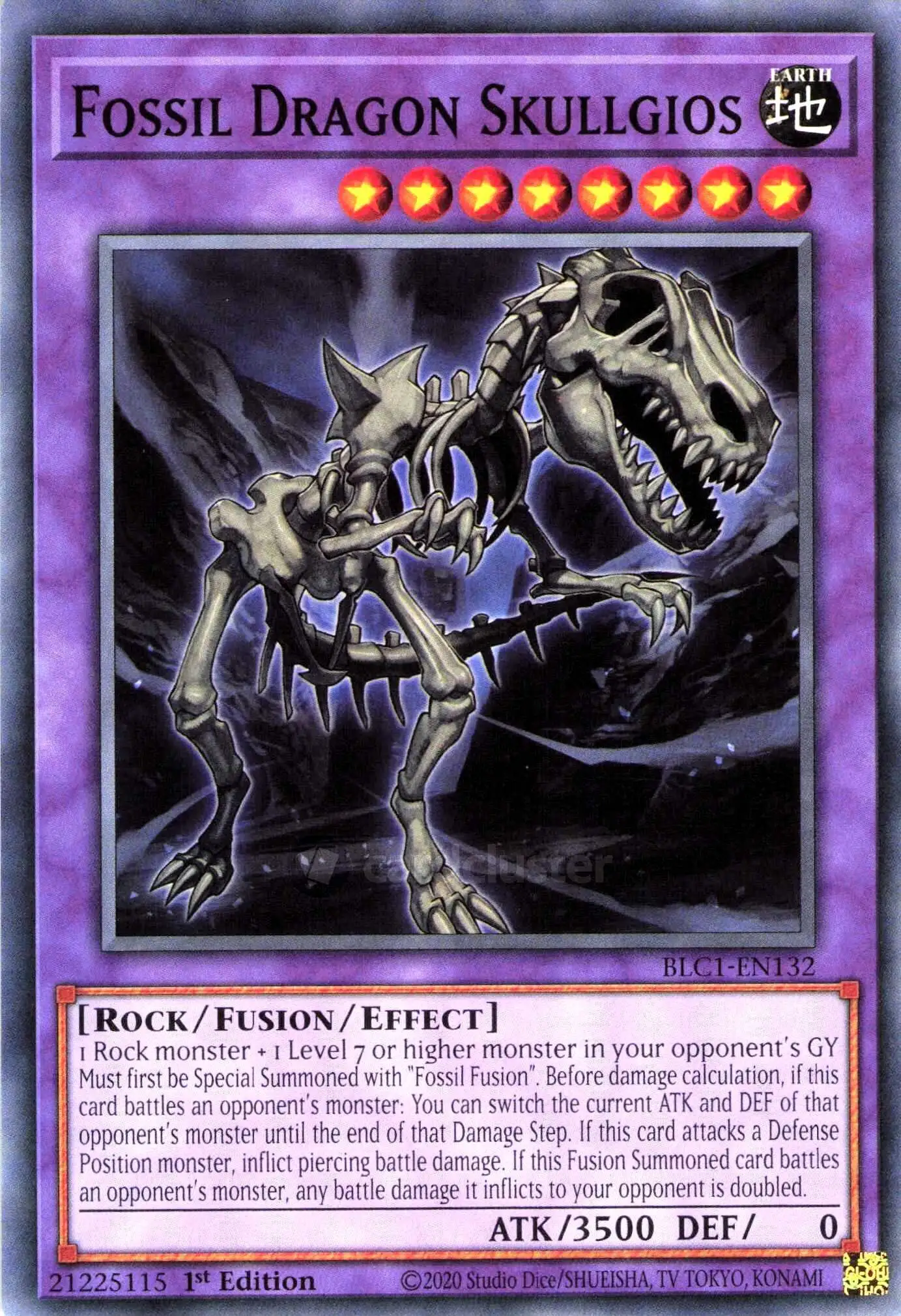 YuGiOh Trading Card Game Battles of Legend Chapter 1 Single Card Common Fossil Dragon Skullgios ...