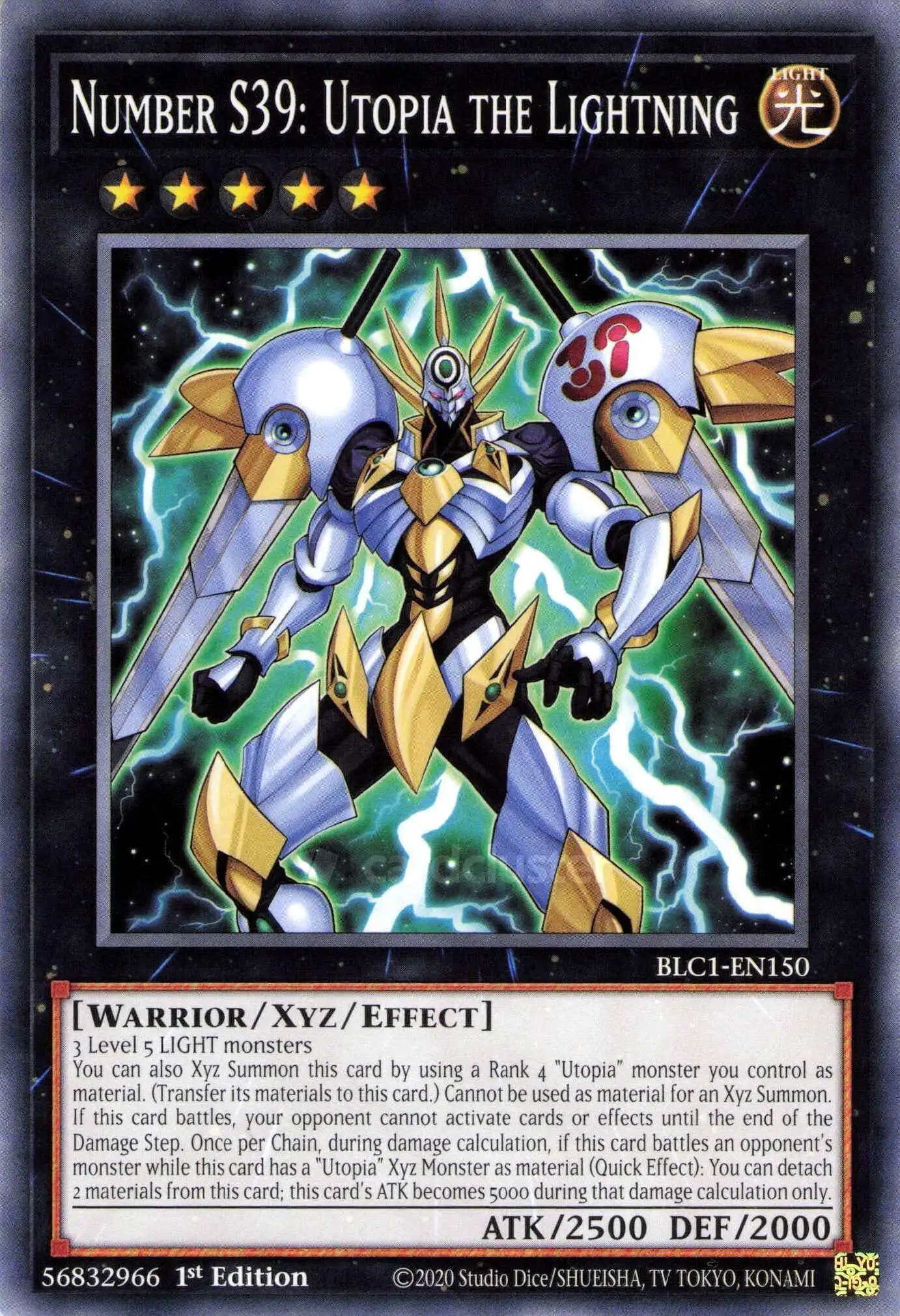 YuGiOh Trading Card Game Battles of Legend Chapter 1 Single Card Common Number S39 Utopia the ...