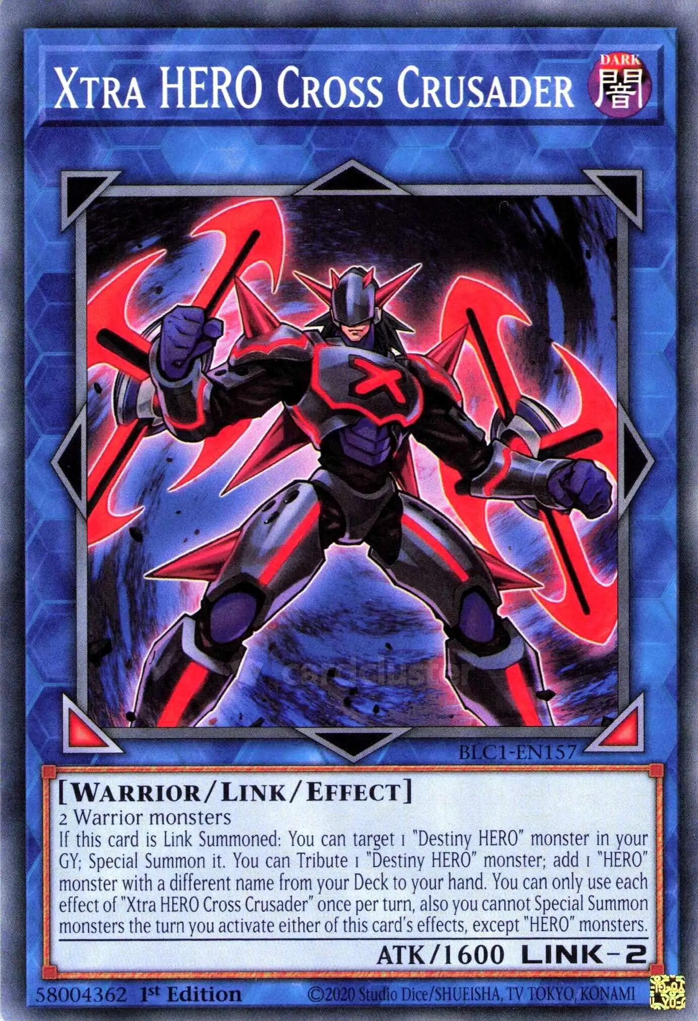 YuGiOh Trading Card Game Battles of Legend Chapter 1 Single Card Common Xtra HERO Cross Crusader ...