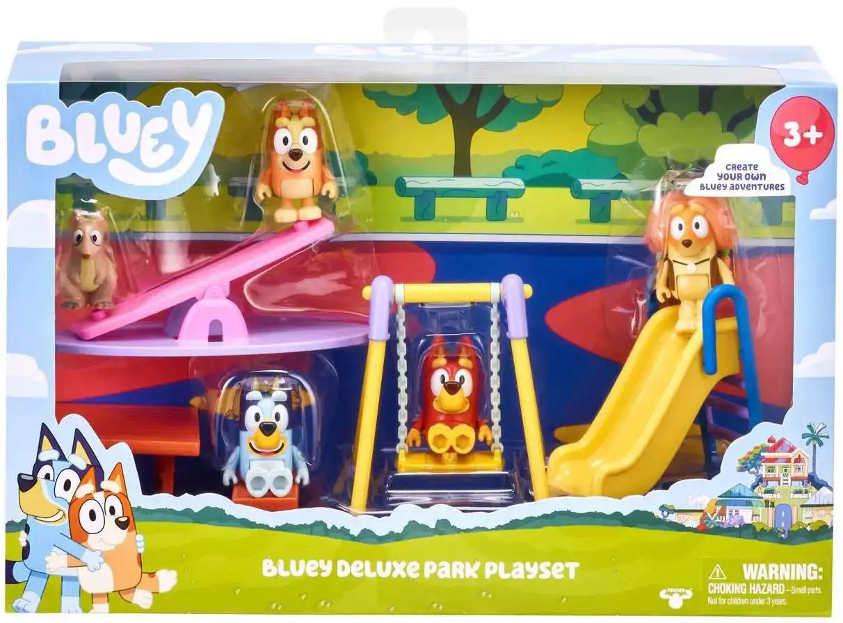 Bluey Bluey Deluxe Park Exclusive 5-Figure Playset with Bluey, Rusty ...