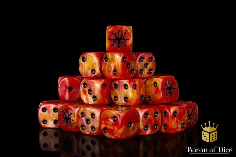 Baron Of Dice 6-Sided d6 Devil Dragon, Fires of Hell Dice Pack 25-Count ...