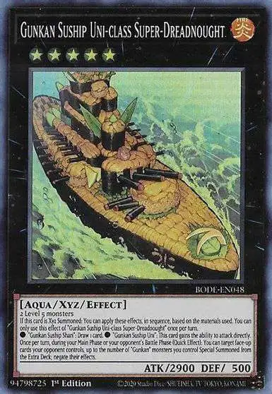 YuGiOh Trading Card Game Burst of Destiny Single Card Super Rare Gunkan Suship Uni-class Super ...