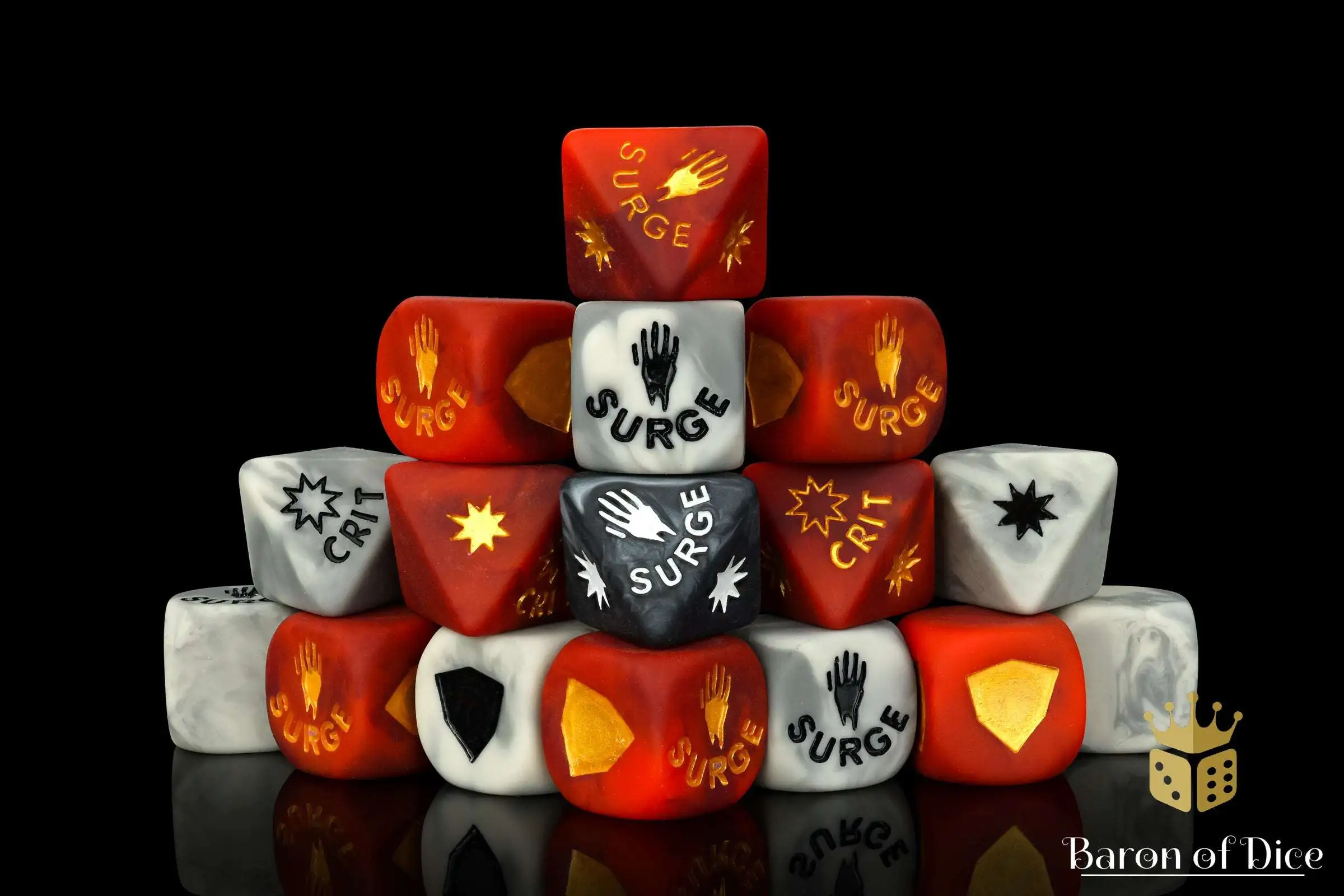 Baron Of Dice 6-Sided d6 Matte Shadow Group Dice Pack Legion Compatible ...