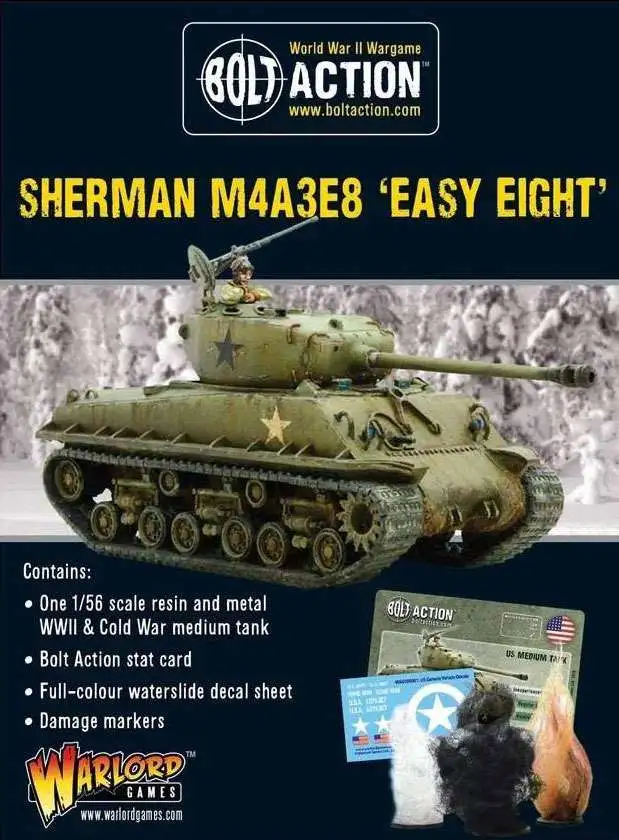 Bolt Action WWII Wargame Allies Sherman M4A3E8 Easy Eight Miniatures ...