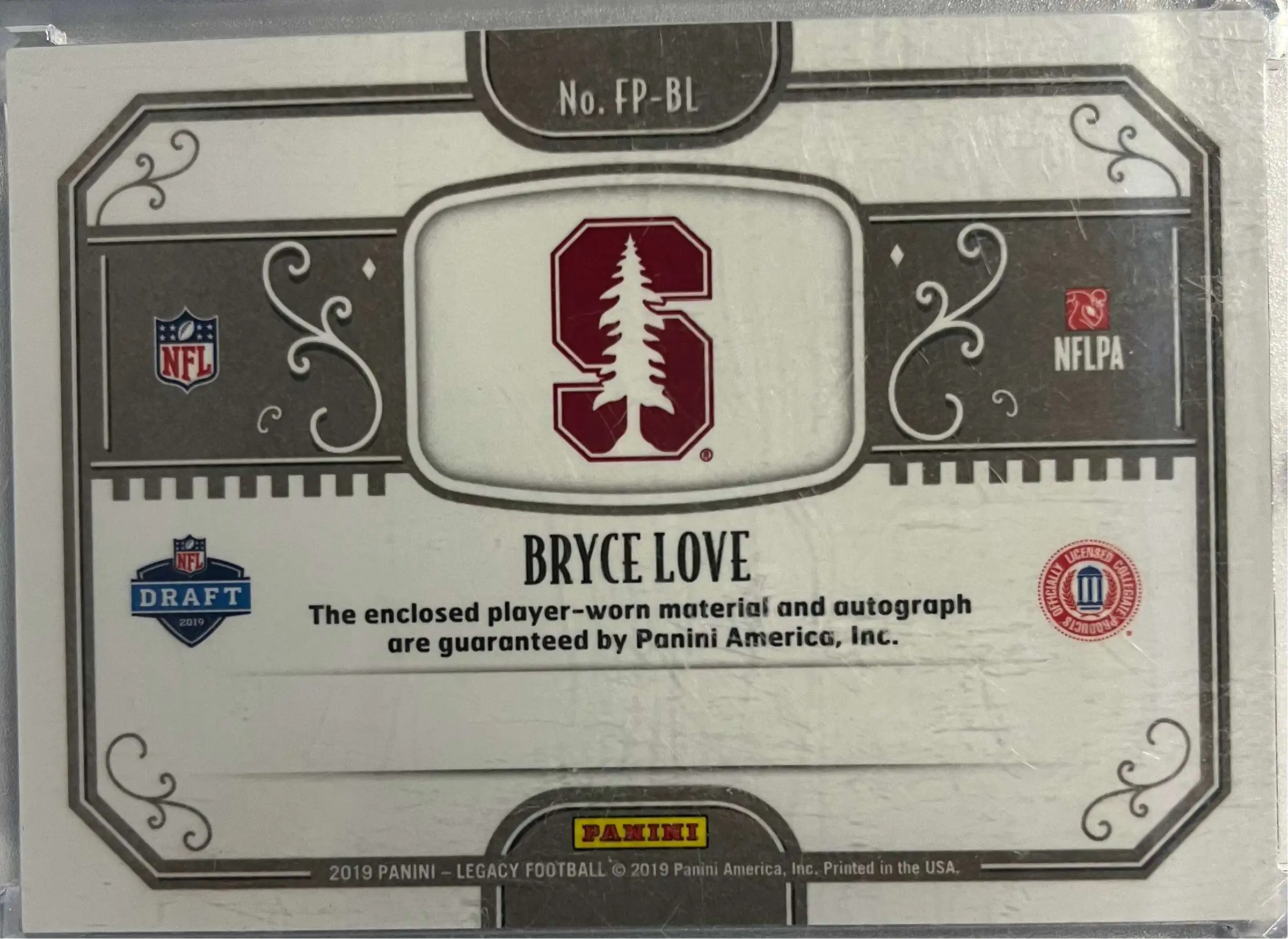 NFL 2019 Legacy Football Bryce Love Futures Autographed Single Card FP ...