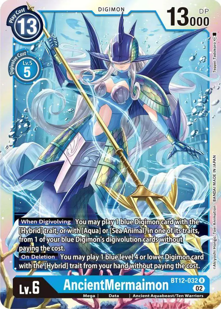 Digimon Trading Card Game Across Time Single Card Rare AncientMermaimon BT12-032 - ToyWiz