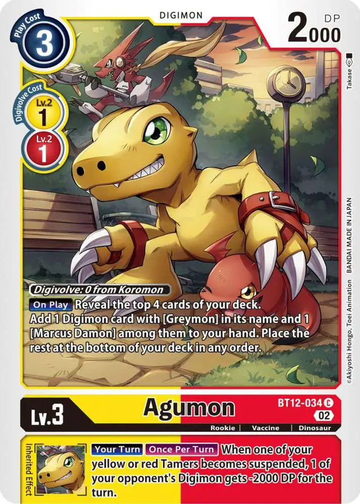 Digimon Trading Card Game Across Time Single Card Common Agumon - BT12-034 BT12-034 - ToyWiz