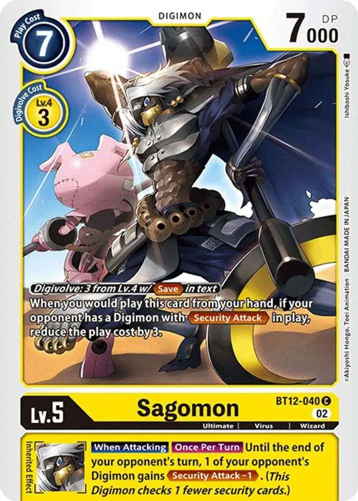 Digimon Trading Card Game Across Time Single Card Common Sagomon BT12 ...