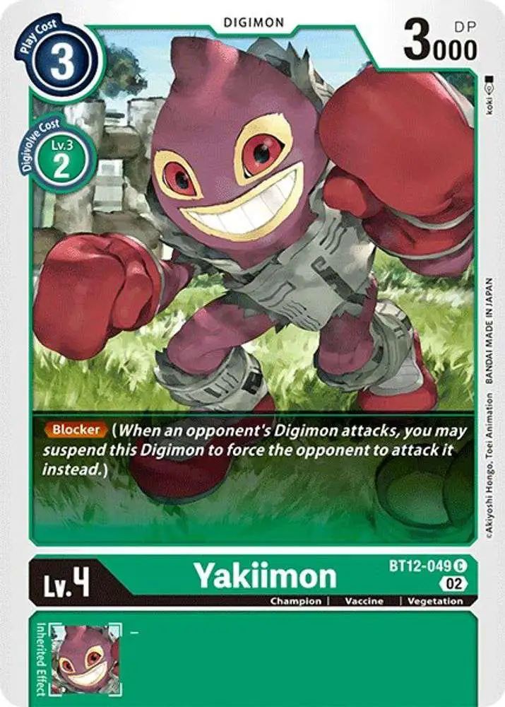 Digimon Trading Card Game Across Time Single Card Common Yakiimon BT12-049 - ToyWiz