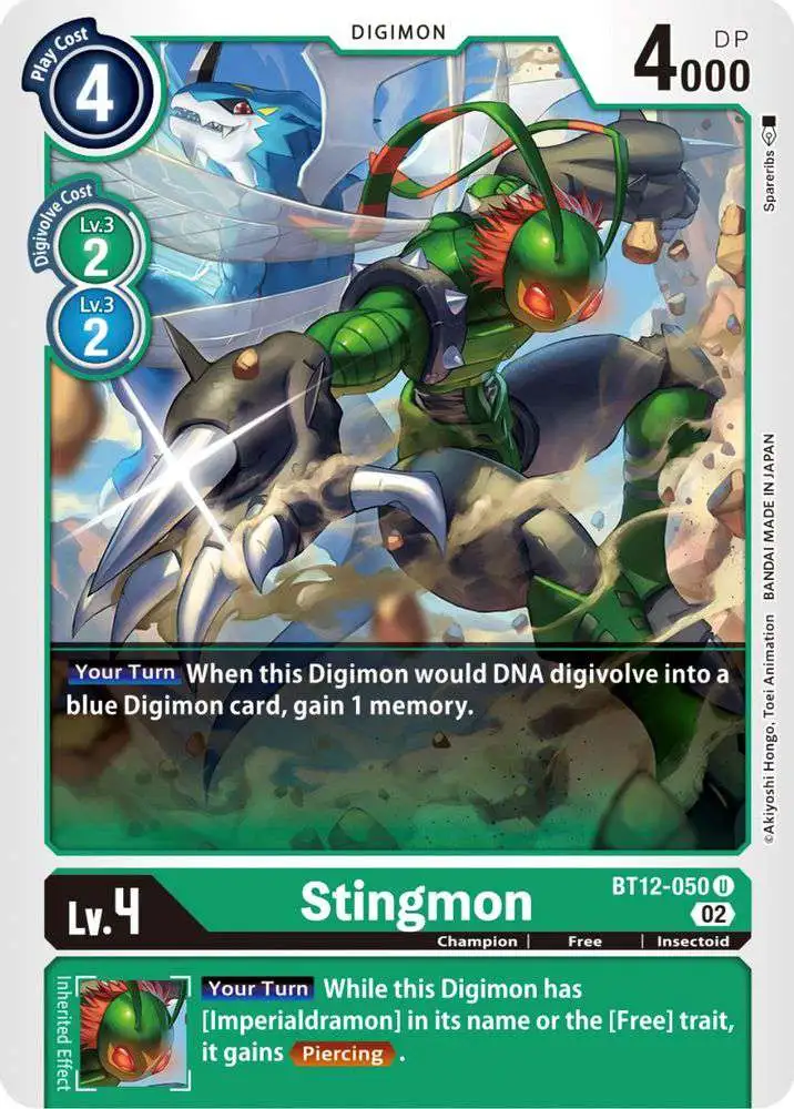 Digimon Trading Card Game Across Time Single Card Uncommon Stingmon BT12-050 - ToyWiz