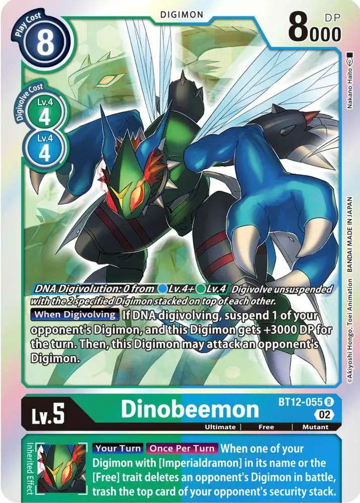 Digimon Trading Card Game Across Time Single Card Rare Dinobeemon BT12-055 - ToyWiz