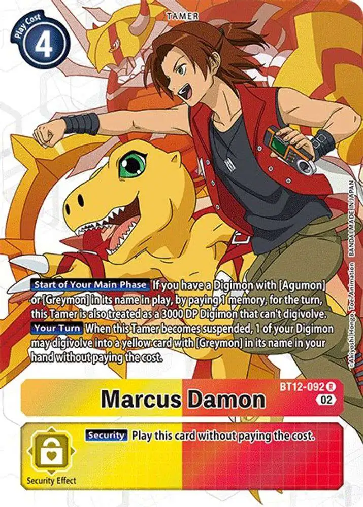 Digimon Trading Card Game Across Time Single Card Rare Marcus Damon BT12-092 Alternate Art - ToyWiz