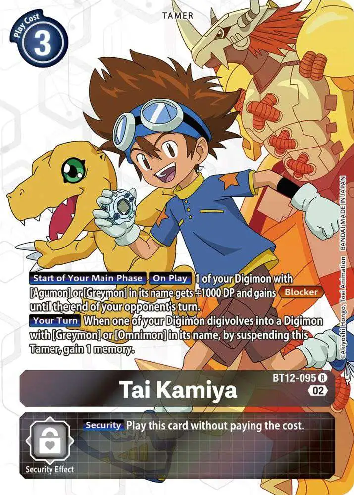 Digimon Trading Card Game Across Time Single Card Rare Tai Kamiya BT12-095 Alternate Art - ToyWiz