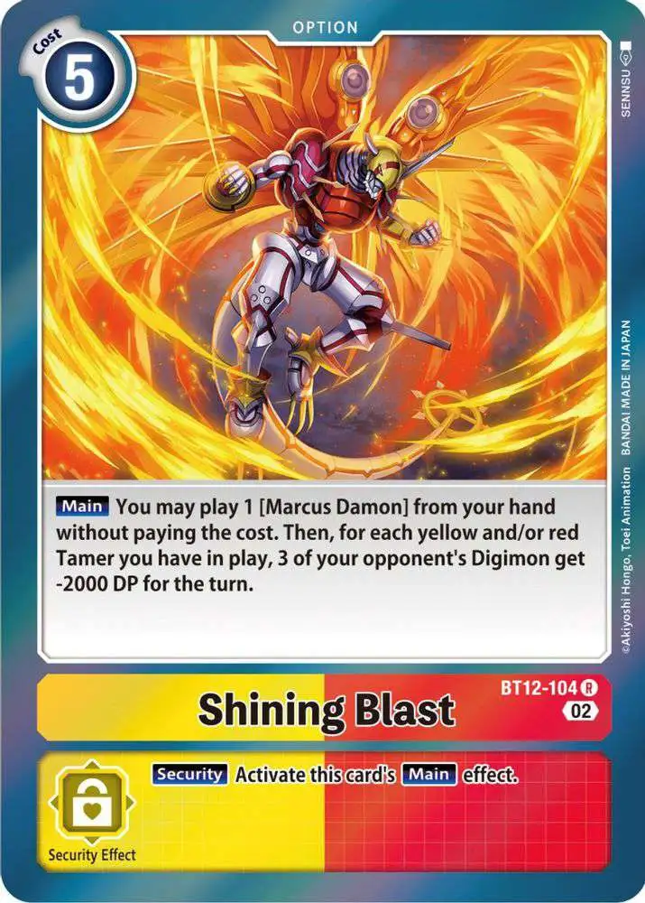 Digimon Trading Card Game Across Time Single Card Rare Shining Blast BT12-104 - ToyWiz