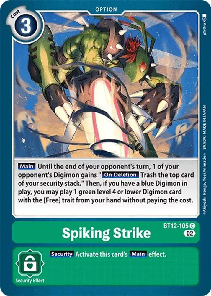 Digimon Trading Card Game Across Time Single Card Common Spiking Strike BT12-105 - ToyWiz