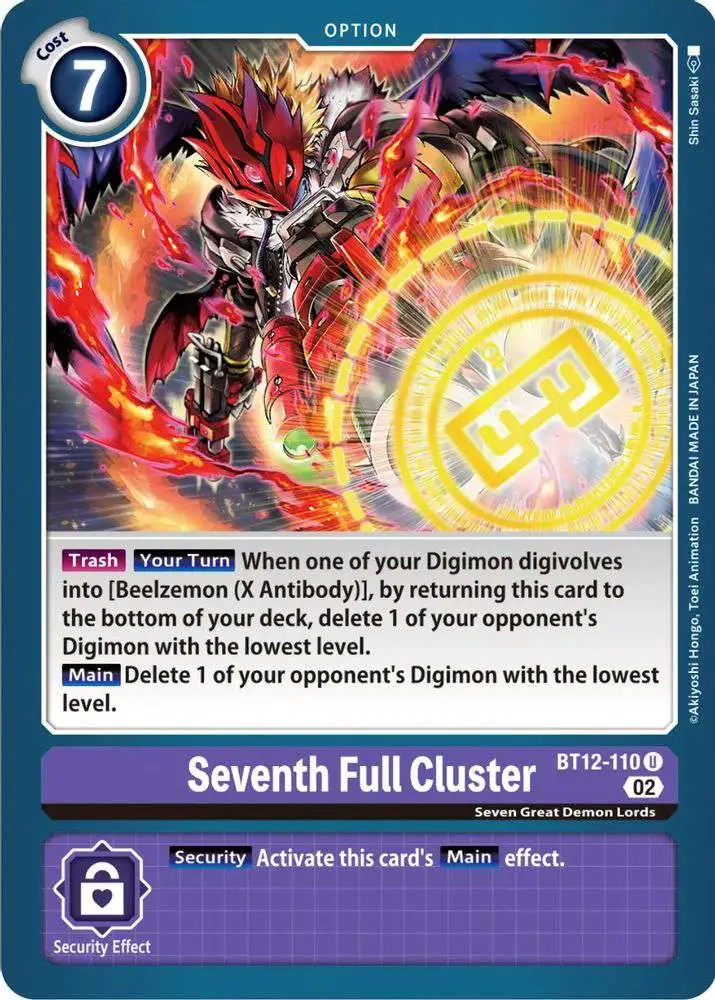 Digimon Trading Card Game Across Time Single Card Uncommon Seventh Full Cluster BT12-110 - ToyWiz