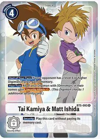 Digimon Trading Card Game Battle of Omni Single Card Rare Matt Ishida Tai Kamiya BT5-093 Box ...