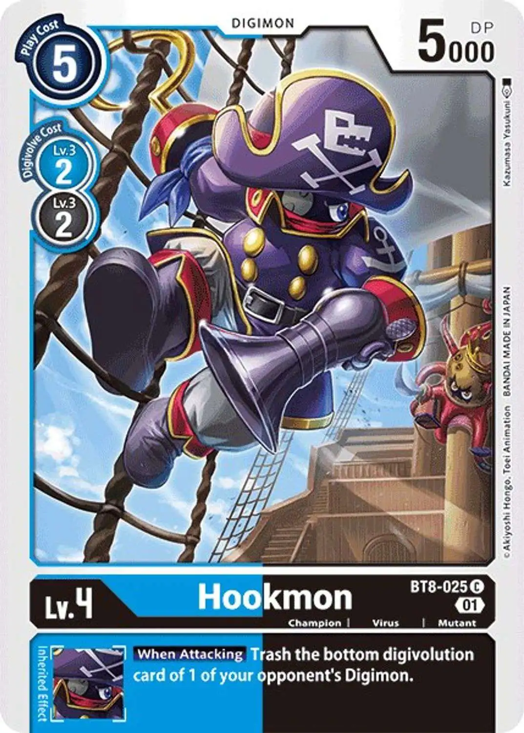 Digimon New Awakening Single Card Common Hookmon BT8-025 - ToyWiz