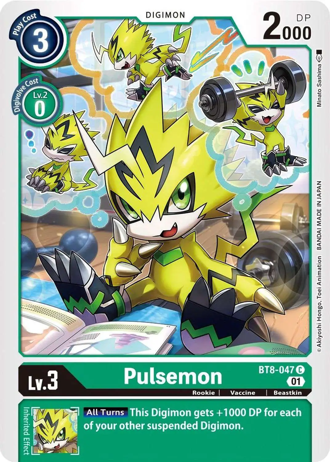 Digimon New Awakening Single Card Common Pulsemon BT8-047 - ToyWiz