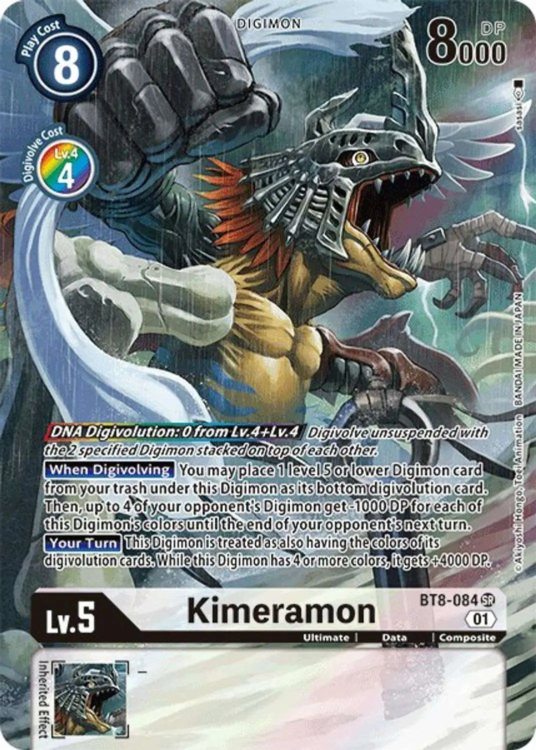 Digimon New Awakening Single Card Super Rare Kimeramon BT8-084 Alternate Art - ToyWiz