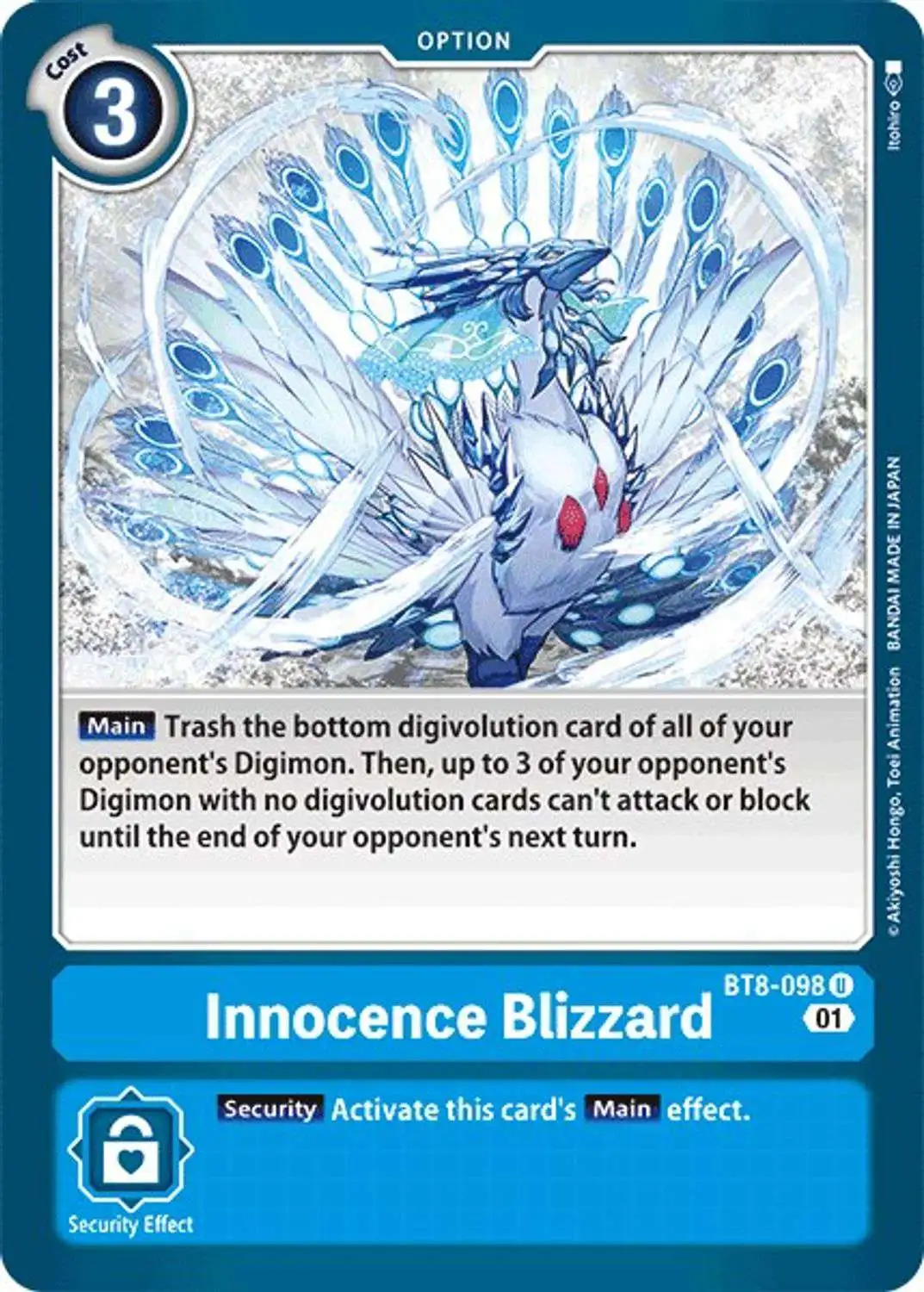Digimon New Awakening Single Card Uncommon Innocence Blizzard BT8-098 - ToyWiz
