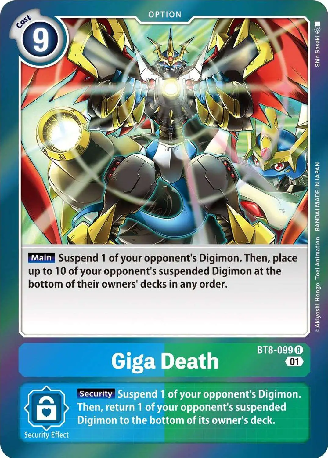 Digimon New Awakening Single Card Rare Giga Death BT8-099 - ToyWiz