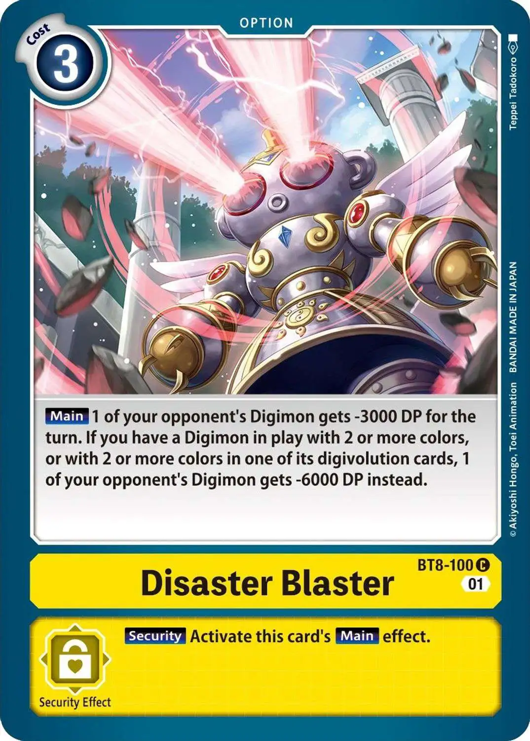 Digimon New Awakening Single Card Common Disaster Blaster BT8-100 - ToyWiz