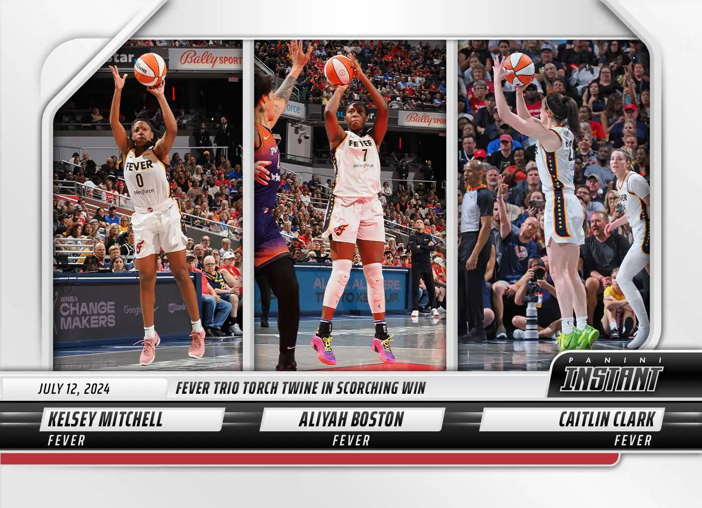 WNBA 2024 Instant Basketball Single Card Caitlin Clark, Aliyah Boston, Kelsey Mitchell 147 ...