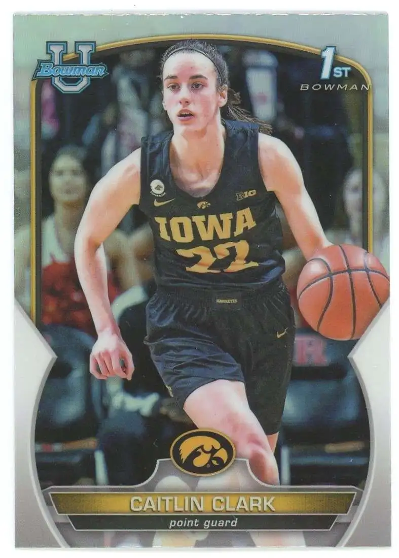 WNBA 2023 Bowman Chrome University Single Card Refractor Caitlin Clark 50 1st Bowman - ToyWiz