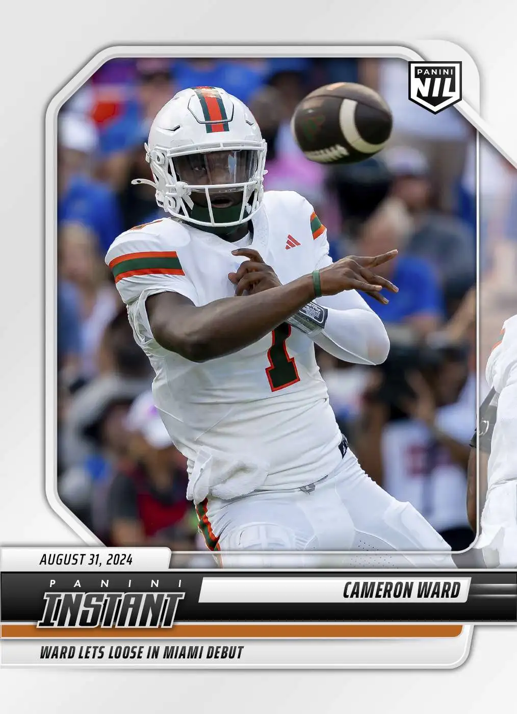 NCAA Miami Hurricanes 2024 Instant College Football Single Card Cameron ...