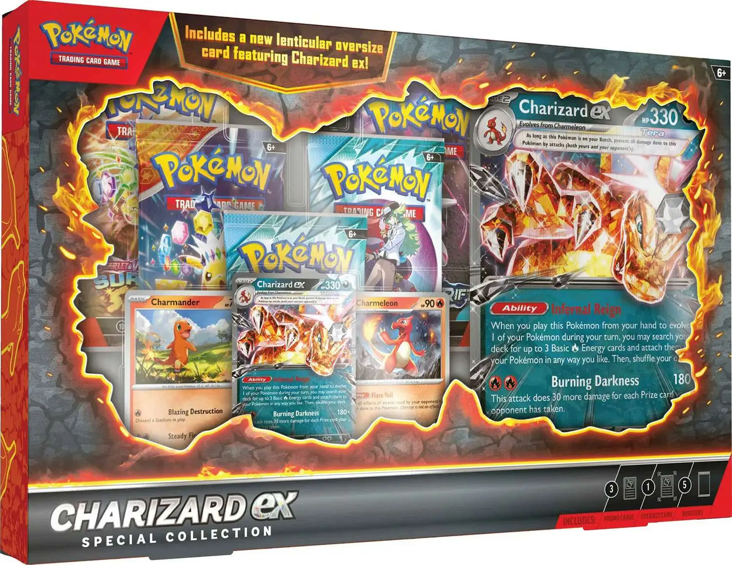Pokemon Scarlet Violet Charizard ex Special Collection 5 Booster Packs ...