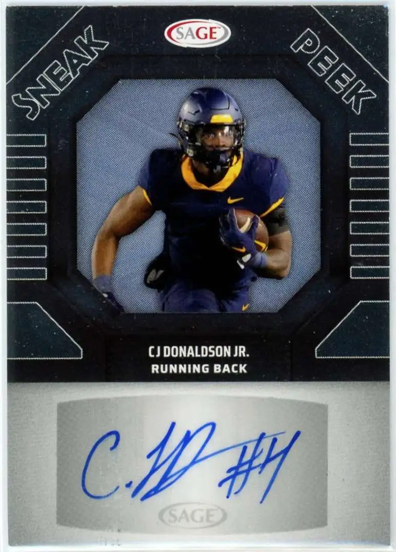 NCAA 2025 Sage Low Series Football Single Card Silver Sneak Peek CJ Donaldson Jr. SPA-CJD Auto ...
