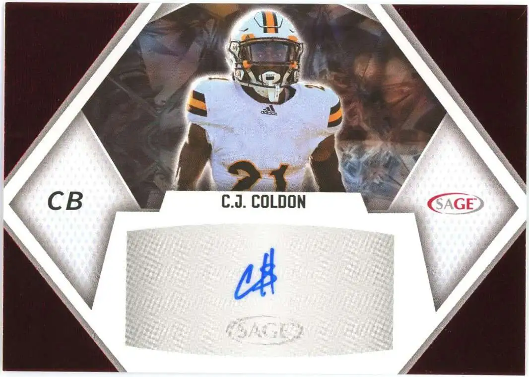 NFL Sage Collectibles 2023 Single Card Red C.J. Coldon A-CJC Autograph ...
