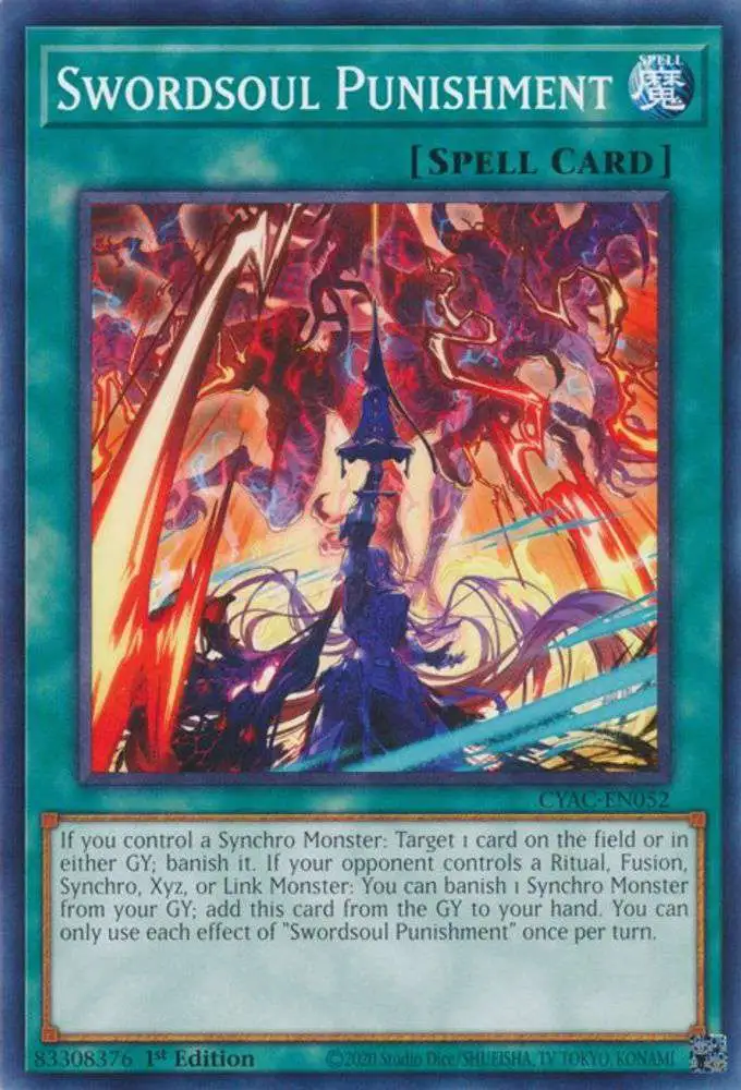 YuGiOh Trading Card Game Cyberstorm Access Single Card Common Swordsoul Punishment CYAC-EN052 ...