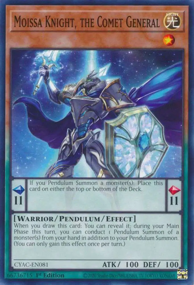 YuGiOh Trading Card Game Cyberstorm Access Single Card Common Moissa Knight, the Comet General ...